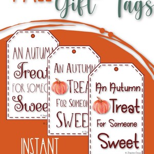 Fall Gift Tags | Autumn Tags | Sweet Treats | Pumpkin Hang Tag ...