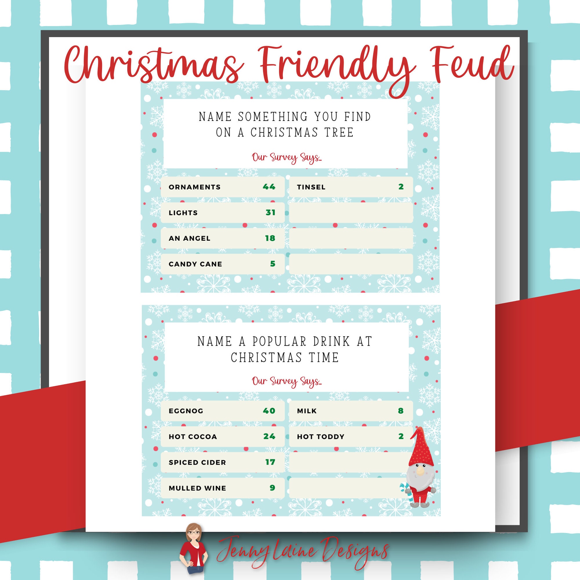 Christmas Friendly Feud Printable Fun Christmas Game Family Christmas ...
