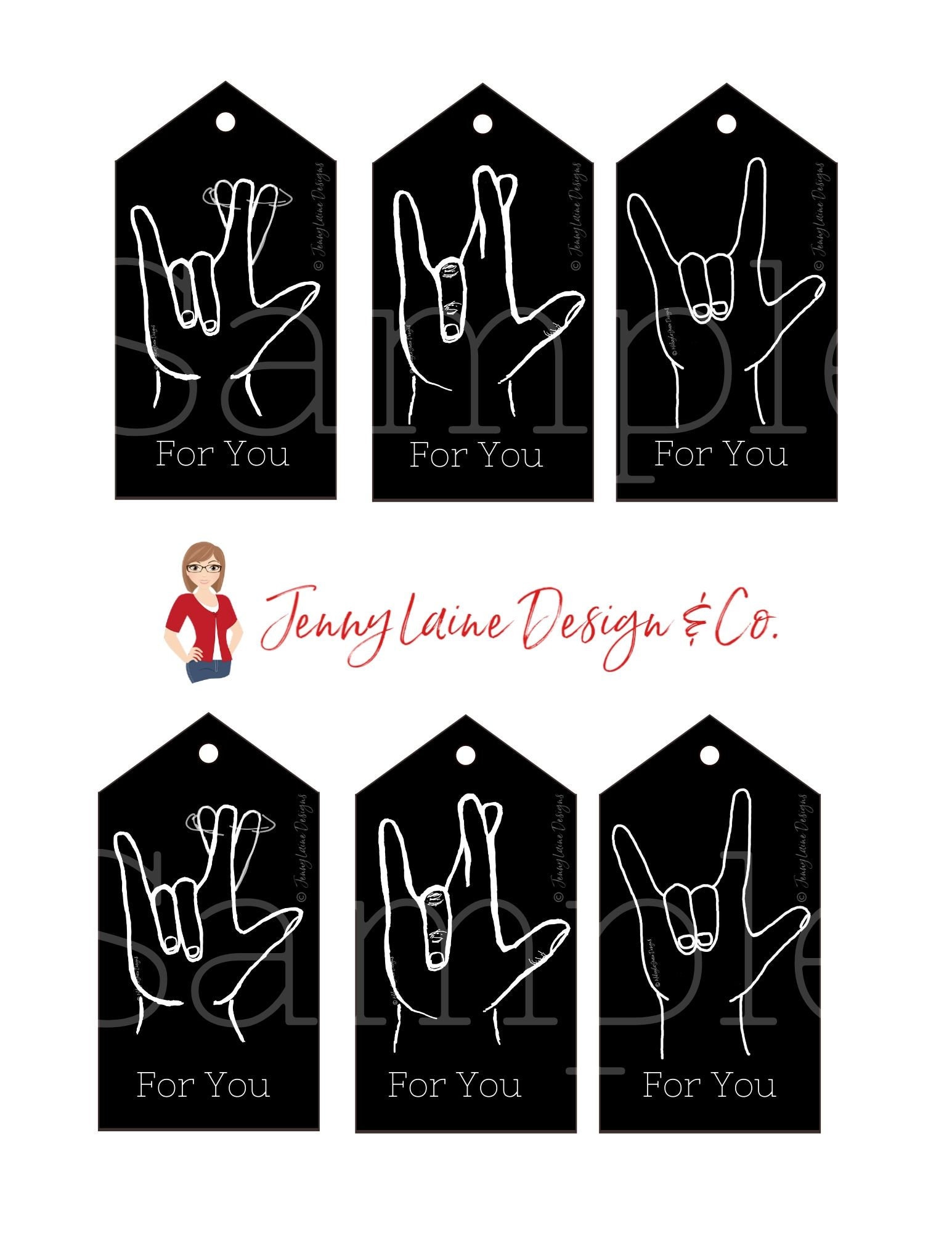 Bundle ASL Gift Tags I Will Always Love You I Really Love You I Love ...