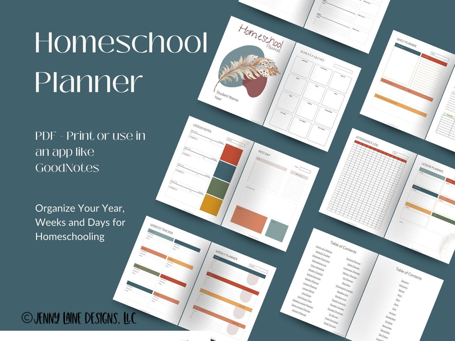 Homeschool Planner PDF, Goodnotes Homeschool Planner, School Plan ...