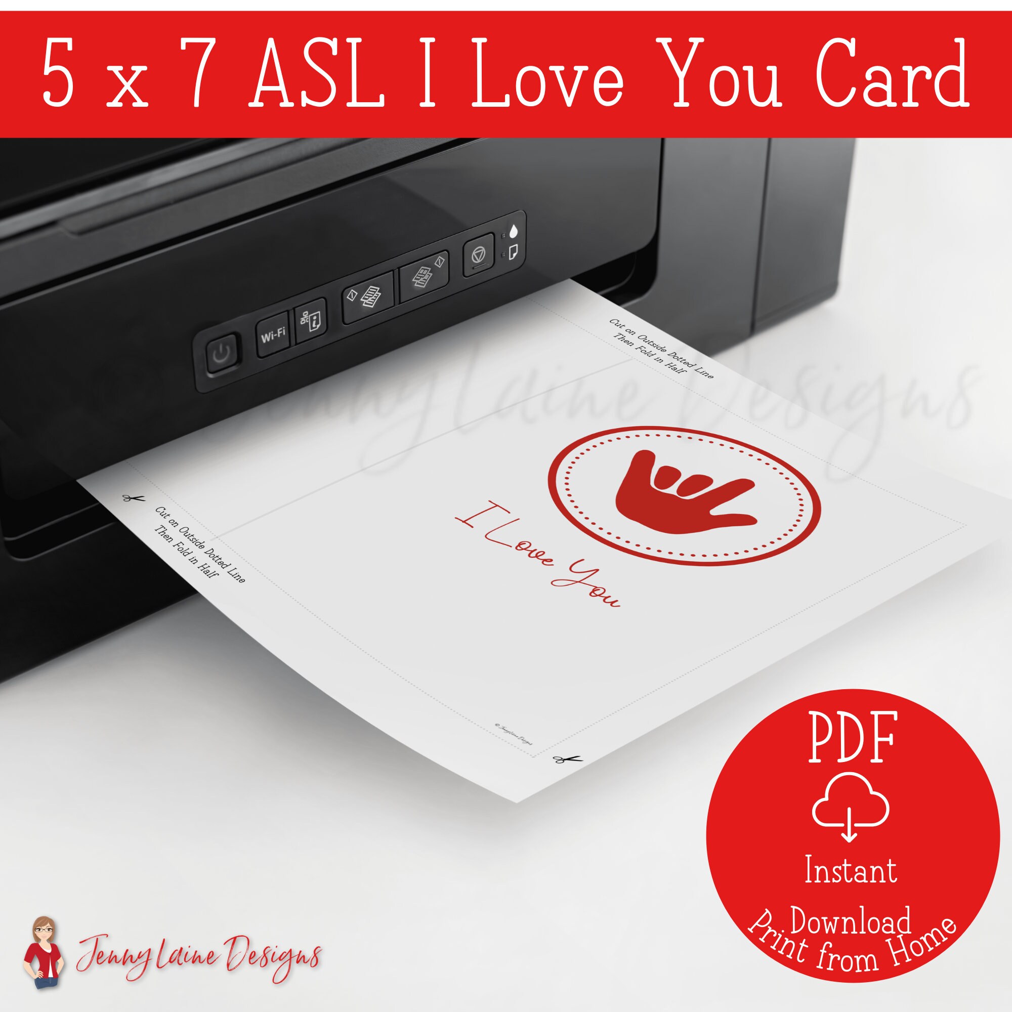 ASL Card Instant Download American Sign Language Card Digital Instant ...