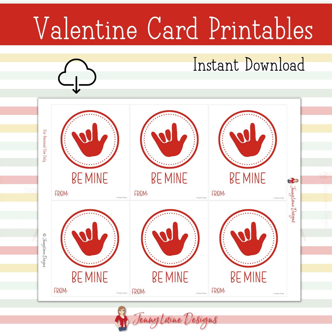 Classroom Valentine Cards | ASL Valentine | Classroom | Valentine Day ...