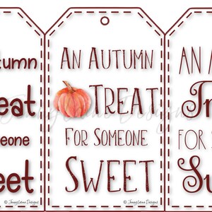 Fall Gift Tags | Autumn Tags | Sweet Treats | Pumpkin Hang Tag ...