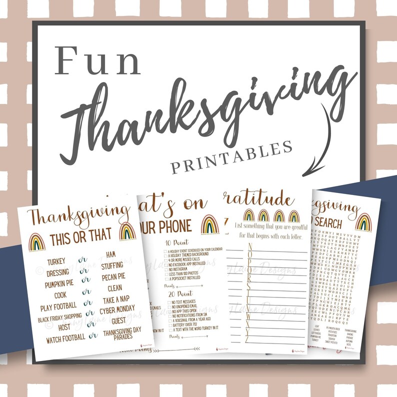 Thanksgiving Activity Printables | Thanksgiving This or That | Word ...
