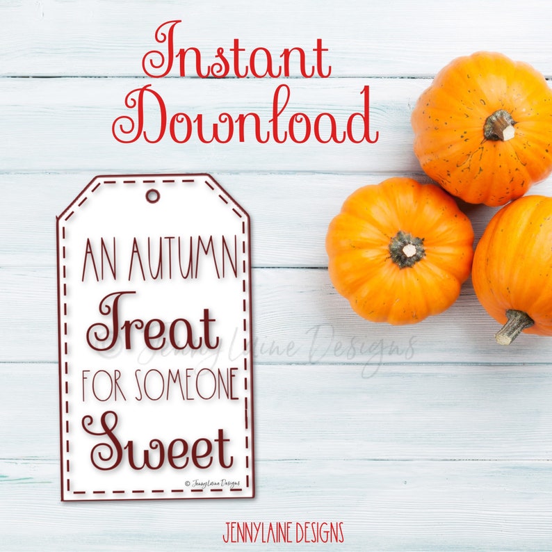 Fall Gift Tags | Autumn Tags | Sweet Treats | Pumpkin Hang Tag ...