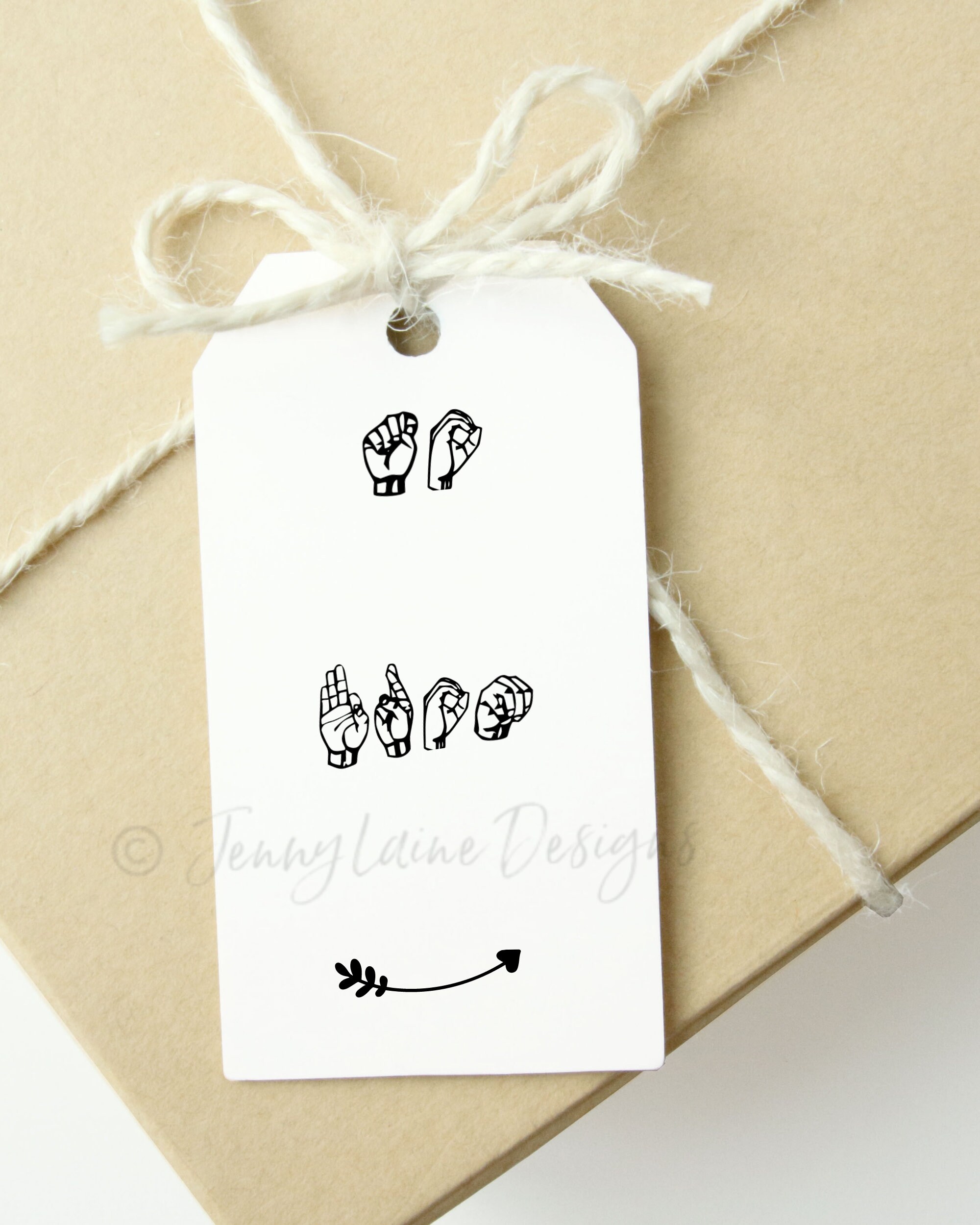 ASL Gift Tag Bundle Fingerspelled Printable Digital File American Sign ...