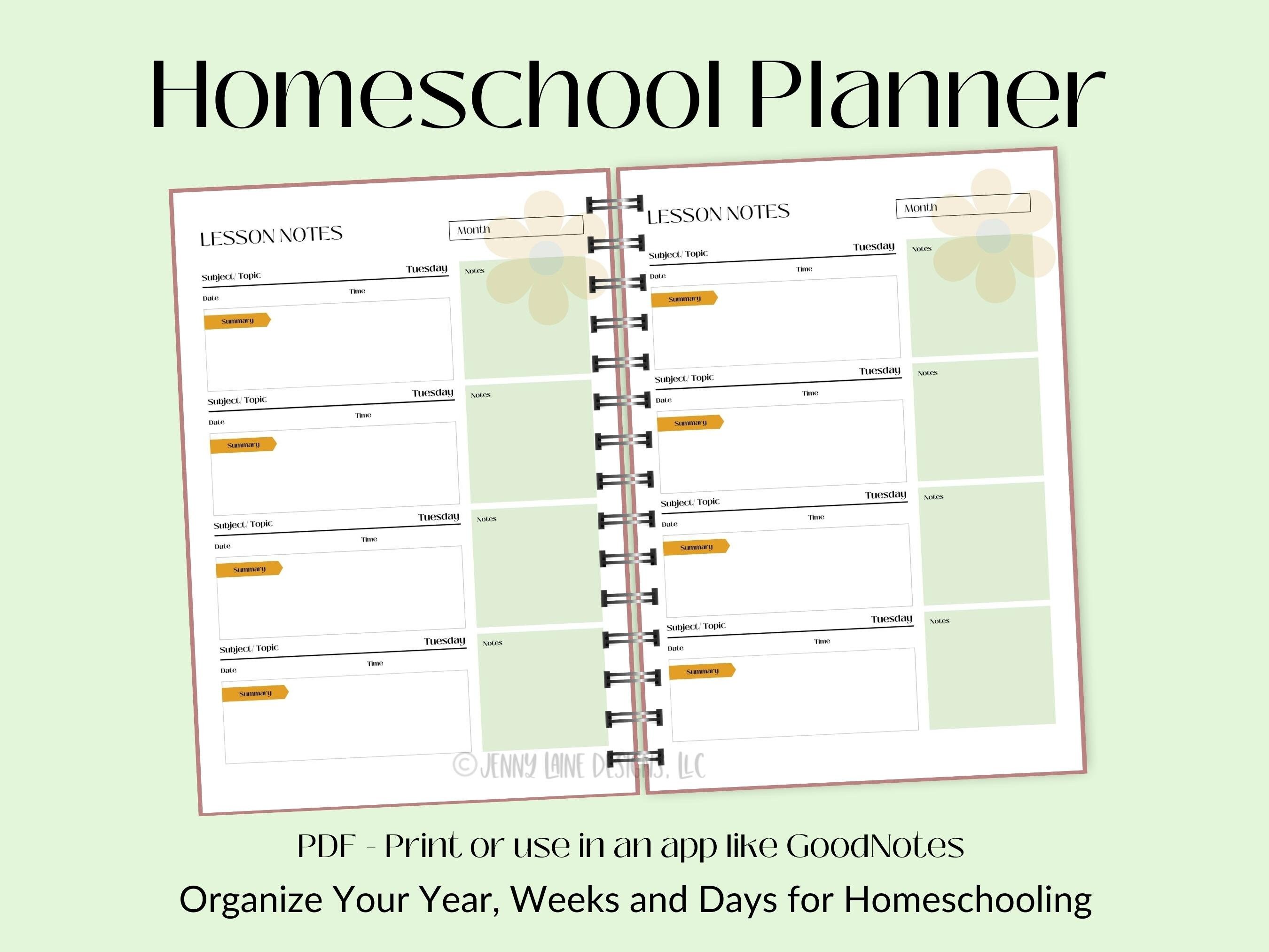 Homeschool Planner PDF, Goodnotes Homeschool Planner, School Planner ...