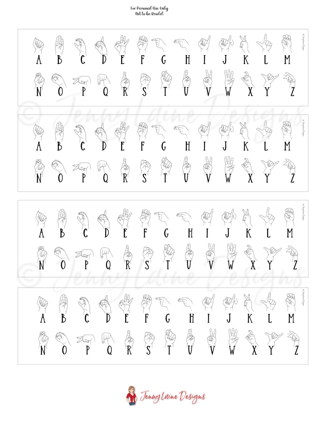 Alphabet ASL Bookmark | Sign Language Bookmark | ASL Gifts | Sign ...
