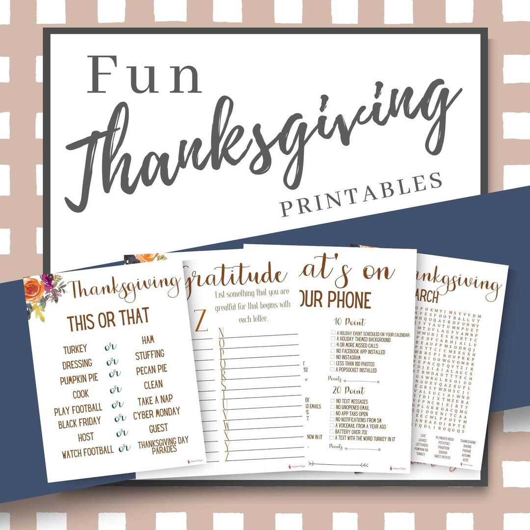 Fun Thanksgiving Printables This or That Word Search - Etsy
