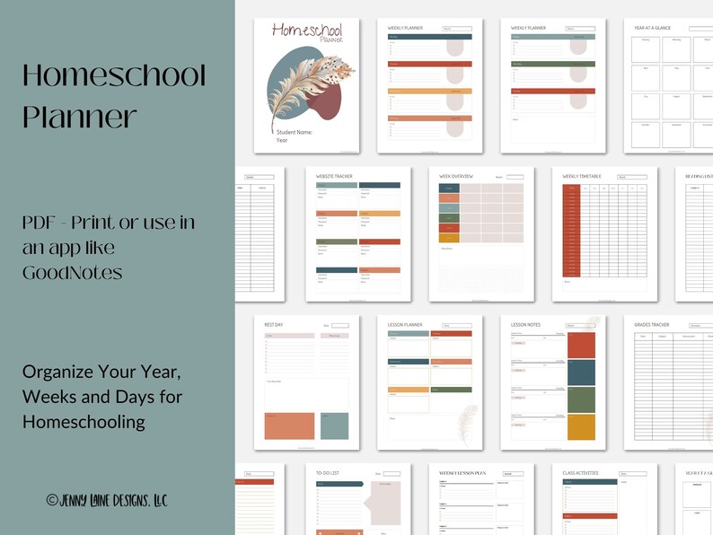 Homeschool Planner PDF, Goodnotes Homeschool Planner, School Plan ...