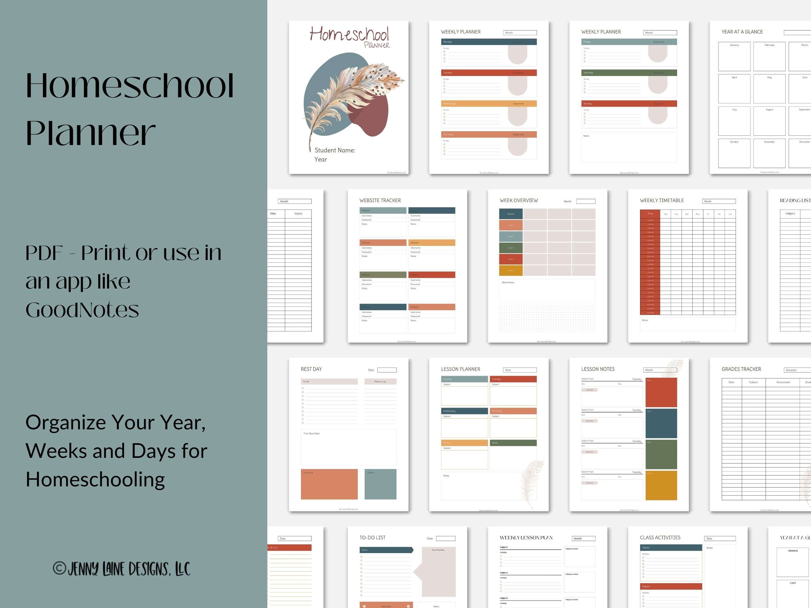 Homeschool Planner PDF, Goodnotes Homeschool Planner, School Plan ...