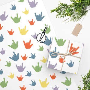 ASL I Love You Wrapping Paper | American Sign Language Wrapping Paper ...