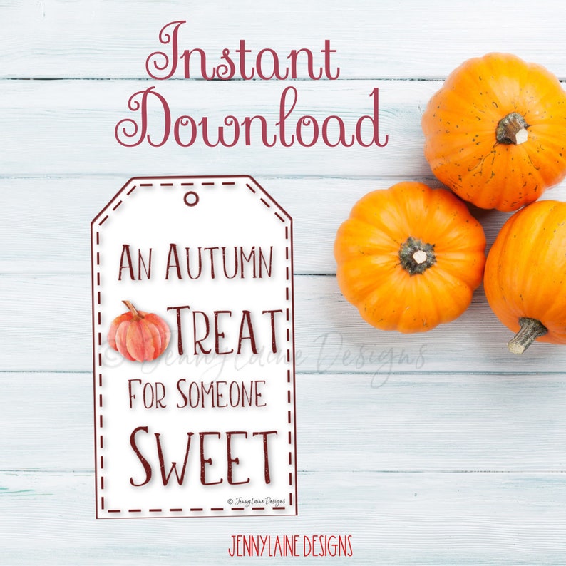Fall Gift Tags | Autumn Tags | Sweet Treats | Pumpkin Hang Tag ...