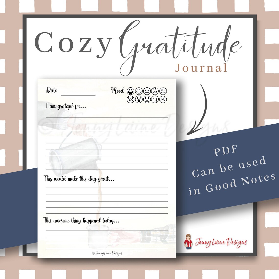 Digital Gratitude Journal Reflection Journal Daily Gratitude ...