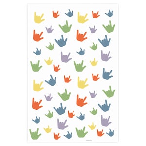 ASL I Love You Wrapping Paper | American Sign Language Wrapping Paper ...