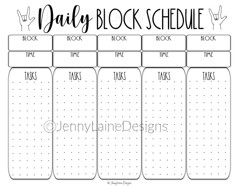 ASL Block Schedule American Sign Language Bullet Journal - Etsy Sweden