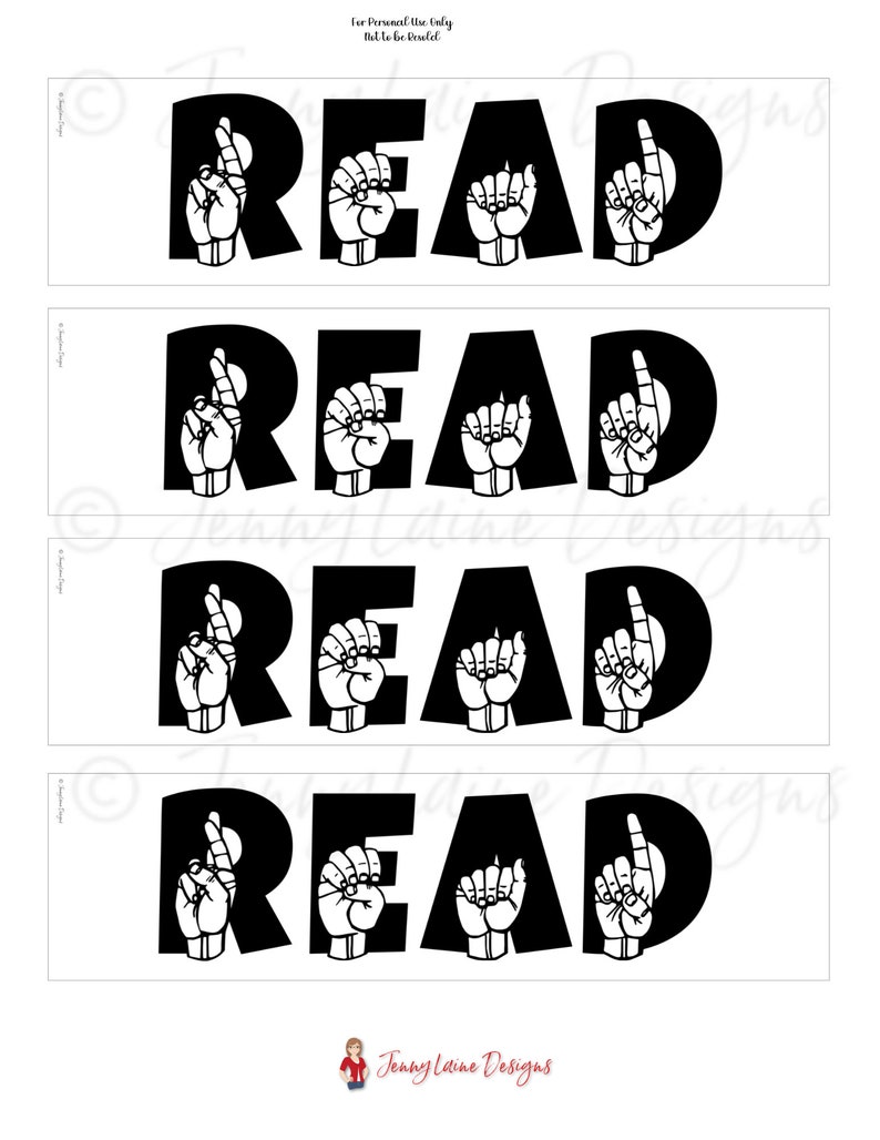 ASL Bookmark | Sign Language Bookmark | ASL Gifts | Sign Language ...