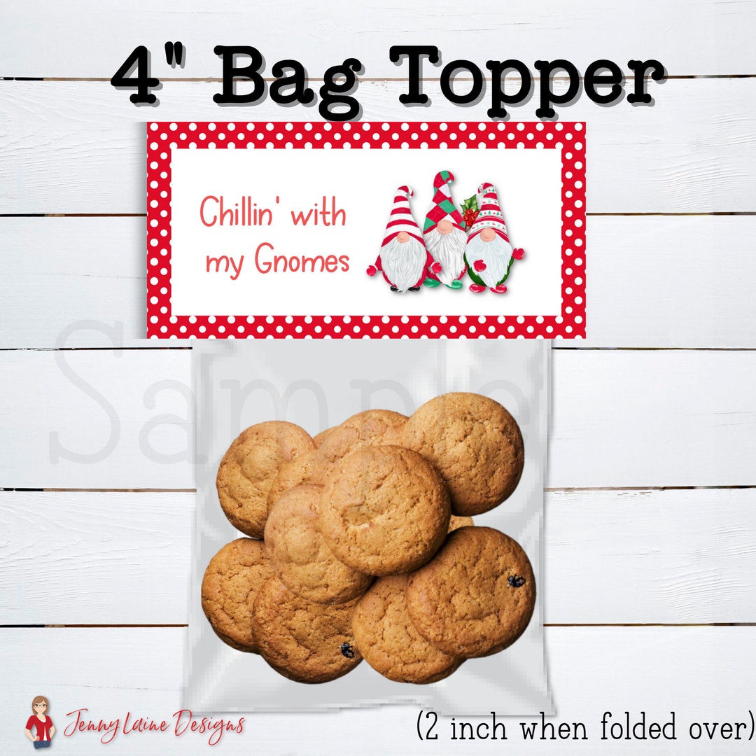 Cookie Bag Topper | Christmas Treat Topper | Gnome Goody | Bag Topper ...