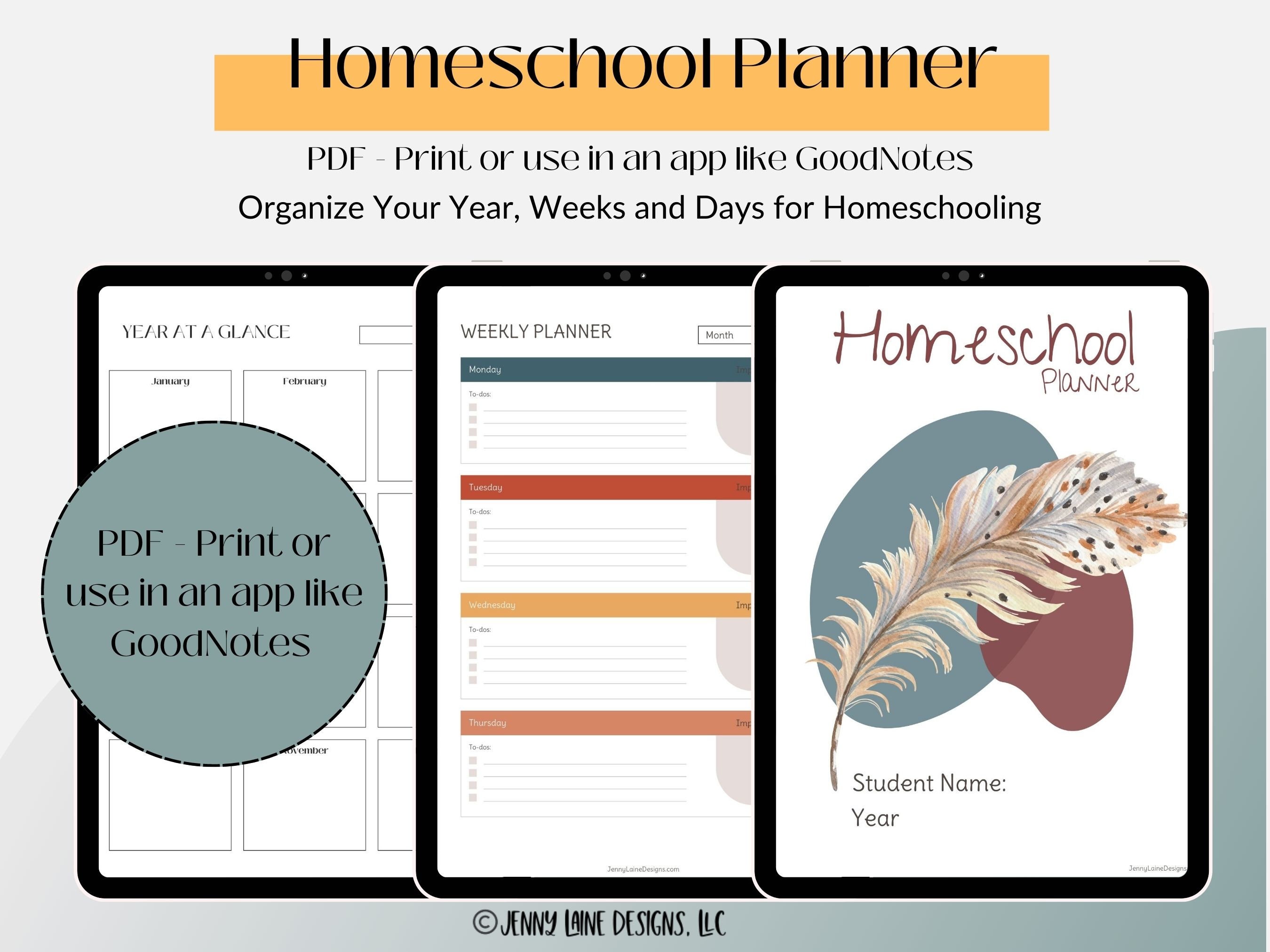 Homeschool Planner PDF, Goodnotes Homeschool Planner, School Plan ...