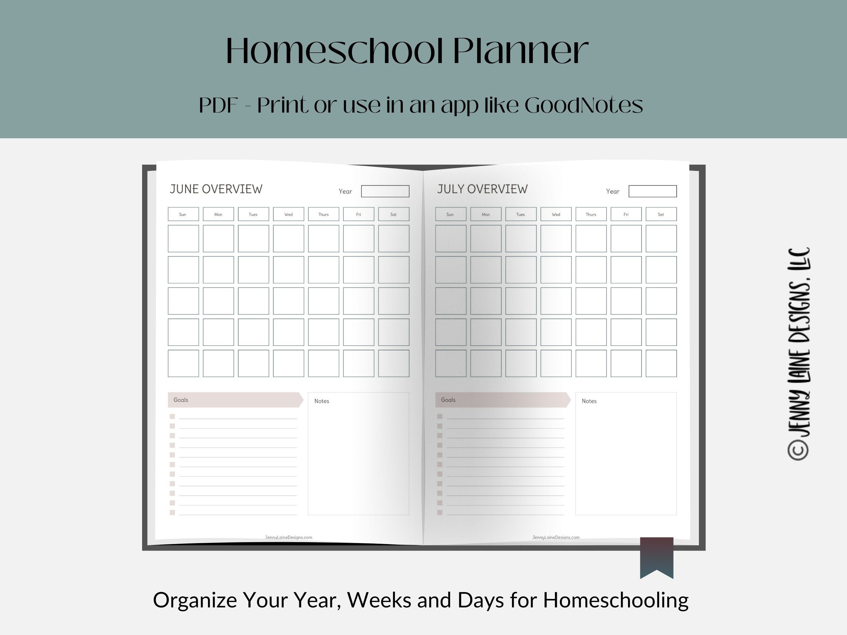 Homeschool Planner PDF, Goodnotes Homeschool Planner, School Plan ...