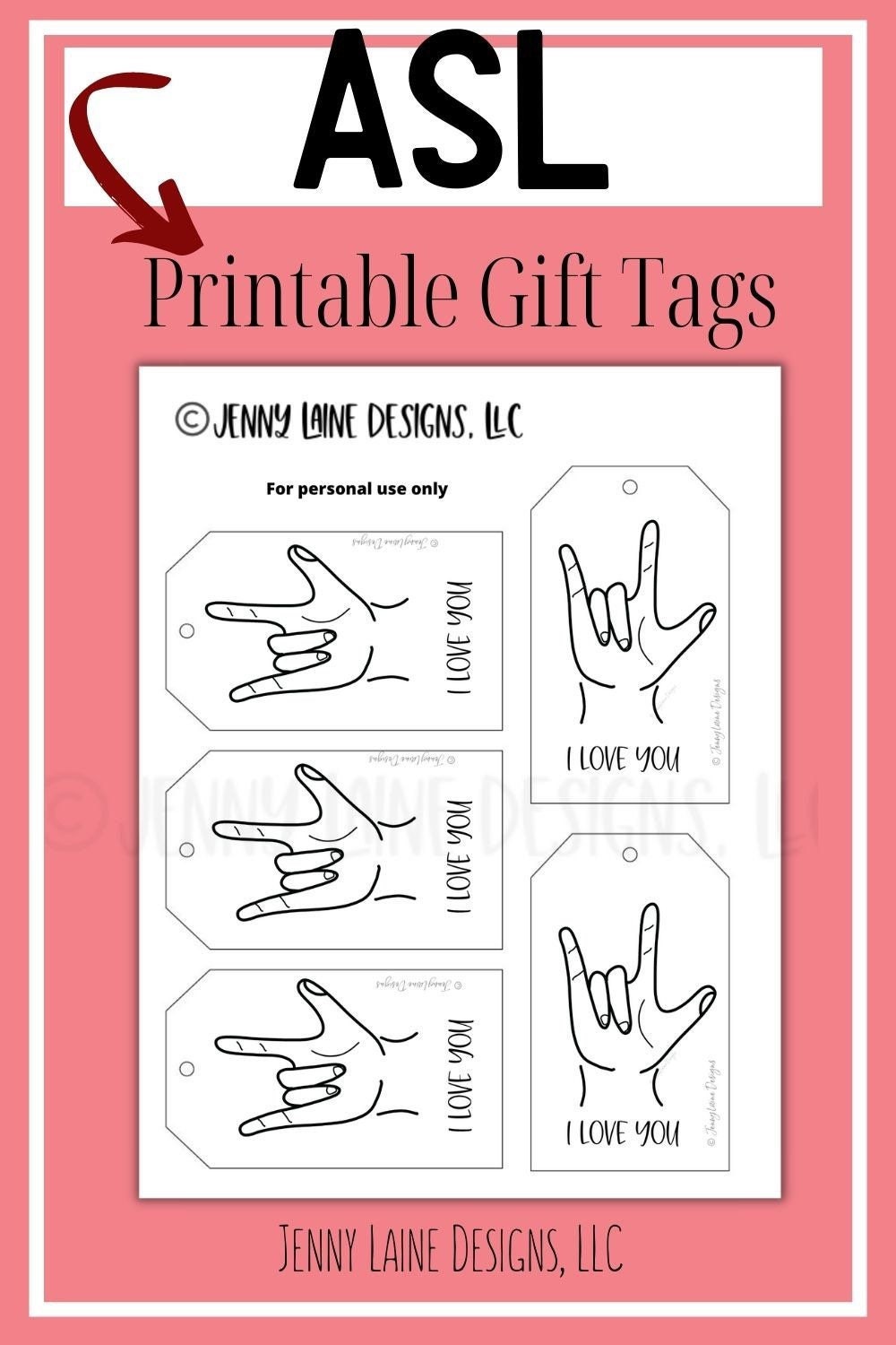 ASL Christmas Gift Tags I Will Always Love You I Really Love You ...