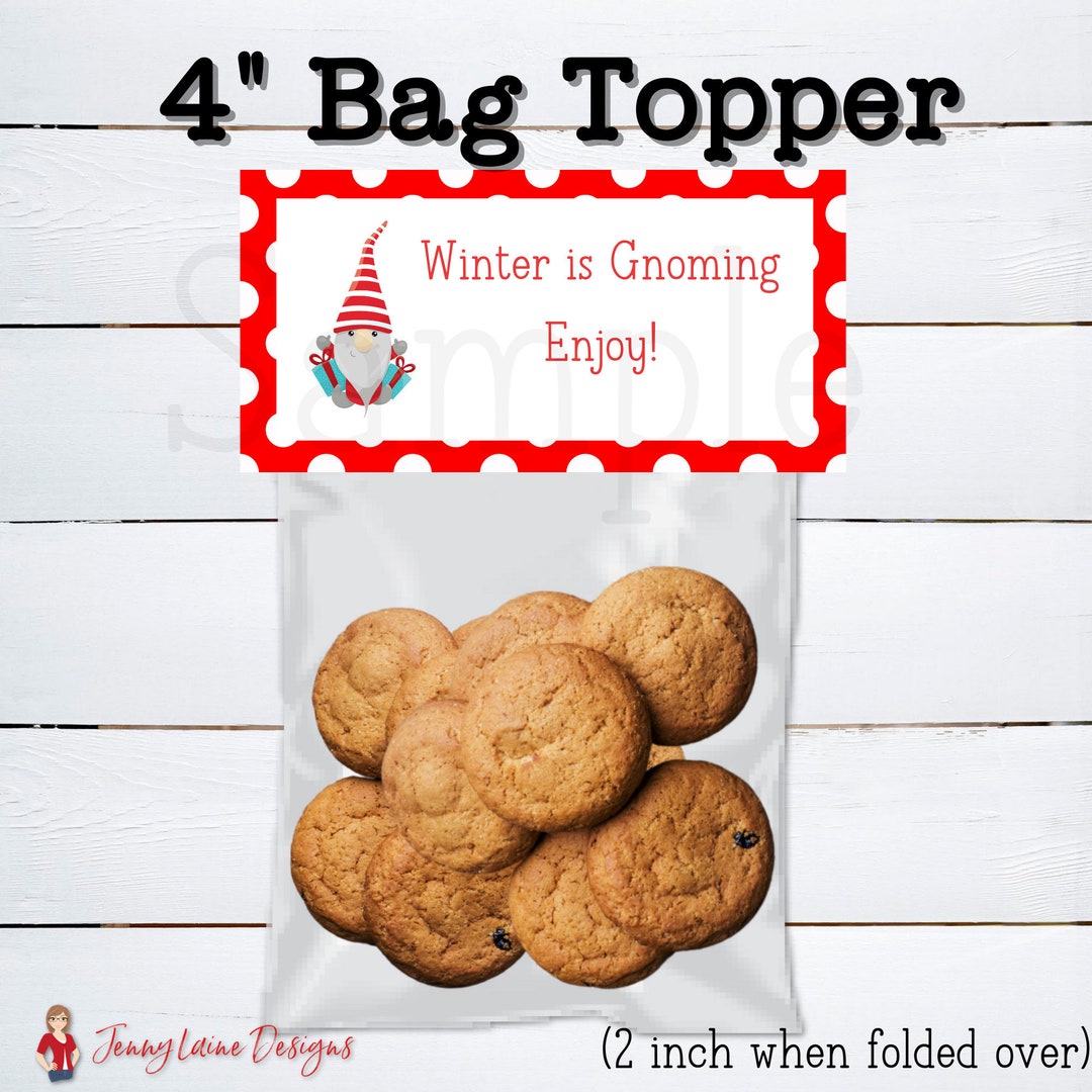 Cookie Bag Topper Christmas Treat Topper Gnome Goody Bag - Etsy