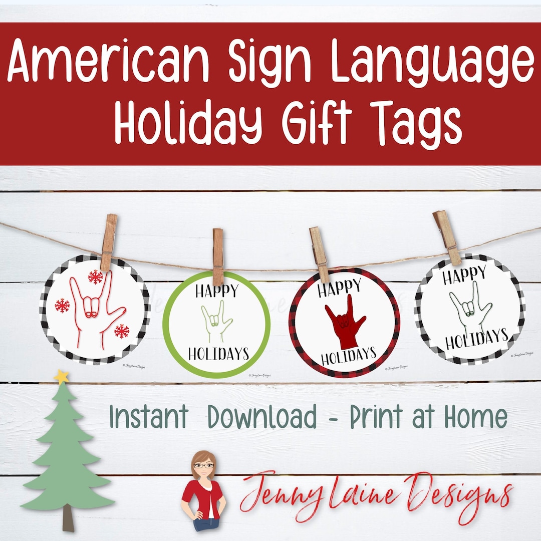 Christmas ASL Holiday Gift Tag | American Sign Language Gift Tag ...