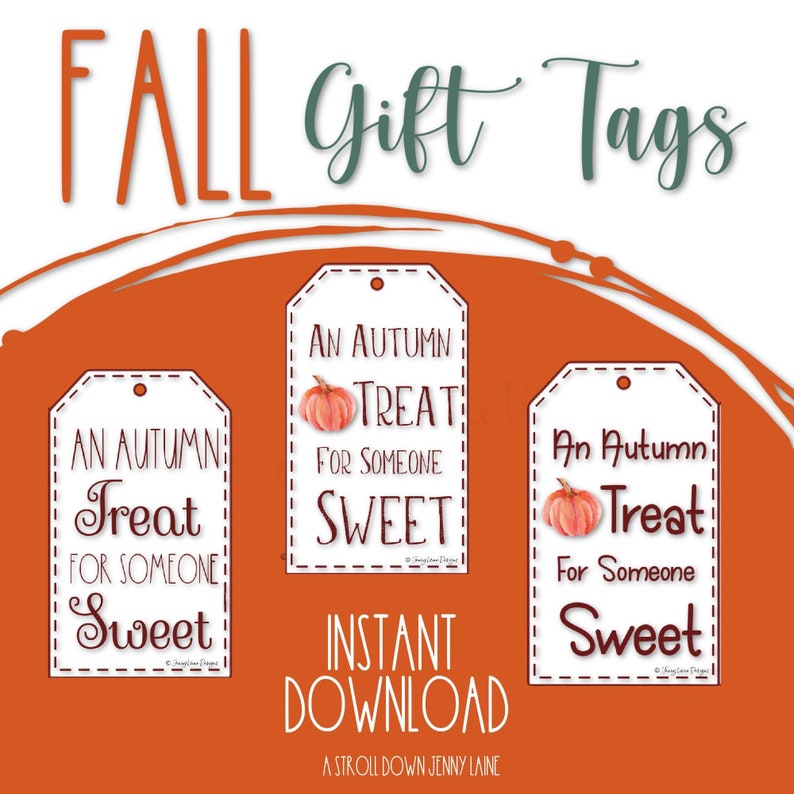 Fall Gift Tags | Autumn Tags | Sweet Treats | Pumpkin Hang Tag ...
