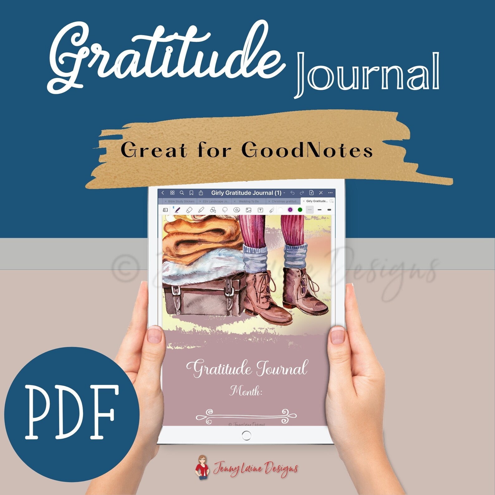Digital Gratitude Journal Reflection Journal Daily Gratitude ...
