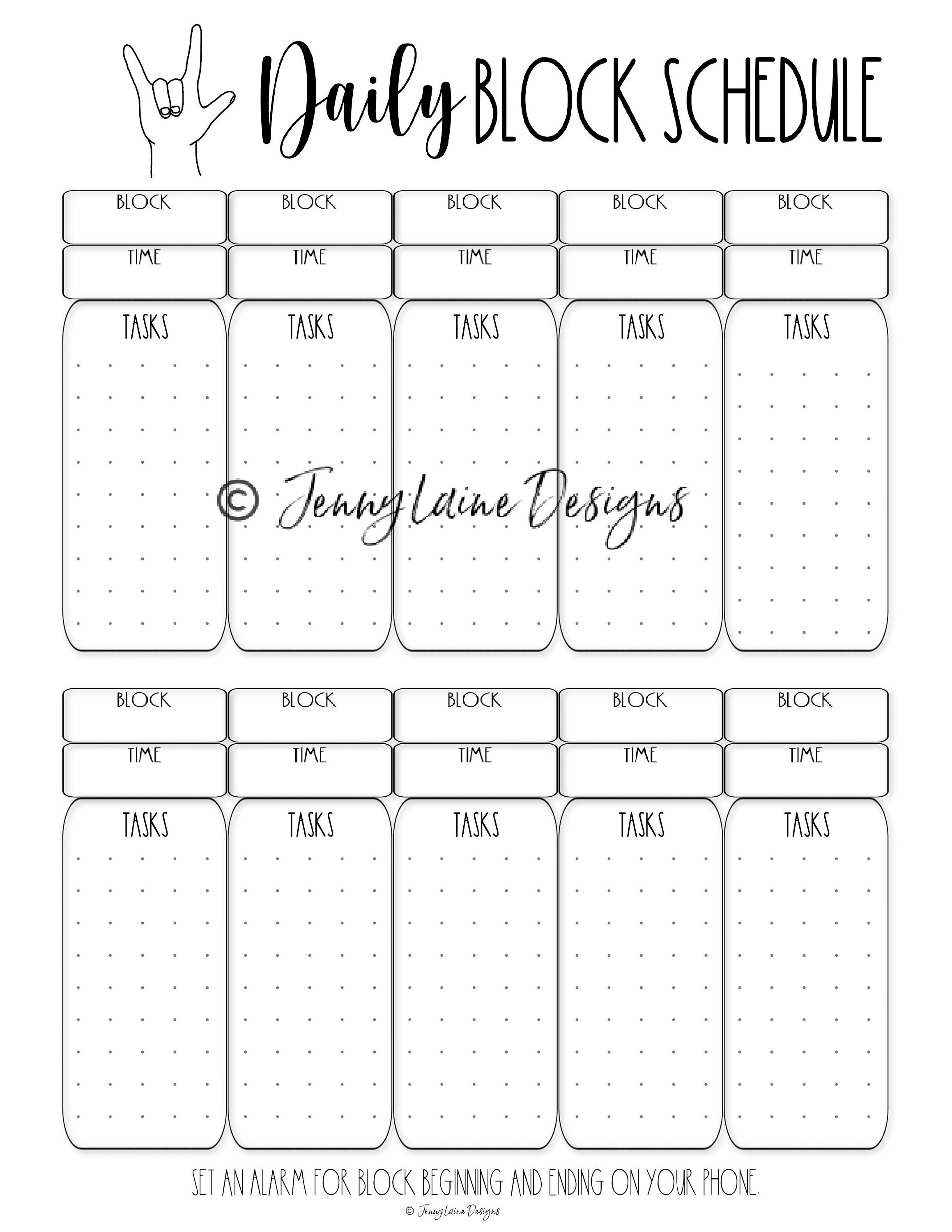 ASL Block Schedule American Sign Language Bullet Journal Good Notes ...