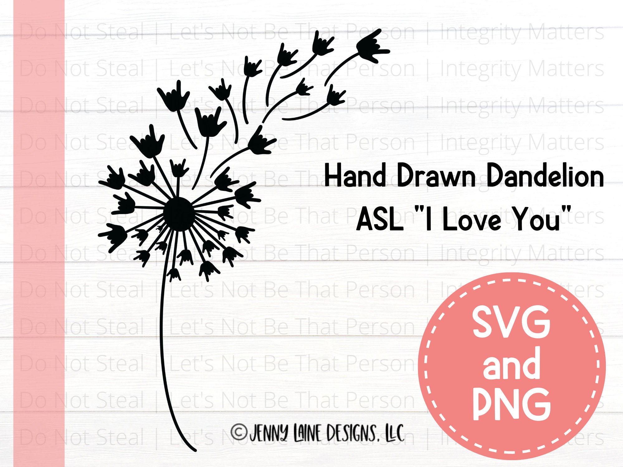 Dandelion Svg Bundle | Asl Dandelion Png Bundle | ASL Flower Svg | ASL ...