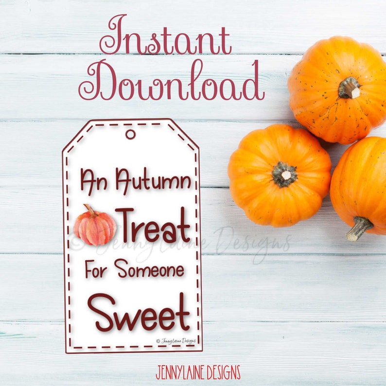 Fall Gift Tags | Autumn Tags | Sweet Treats | Pumpkin Hang Tag ...