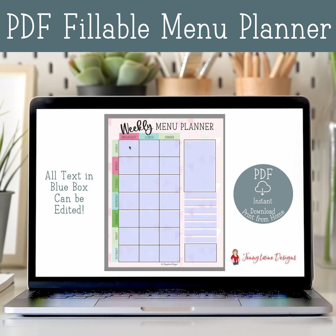 Editable Menu Planner Printable Menu Planner PDF Vintage - Etsy