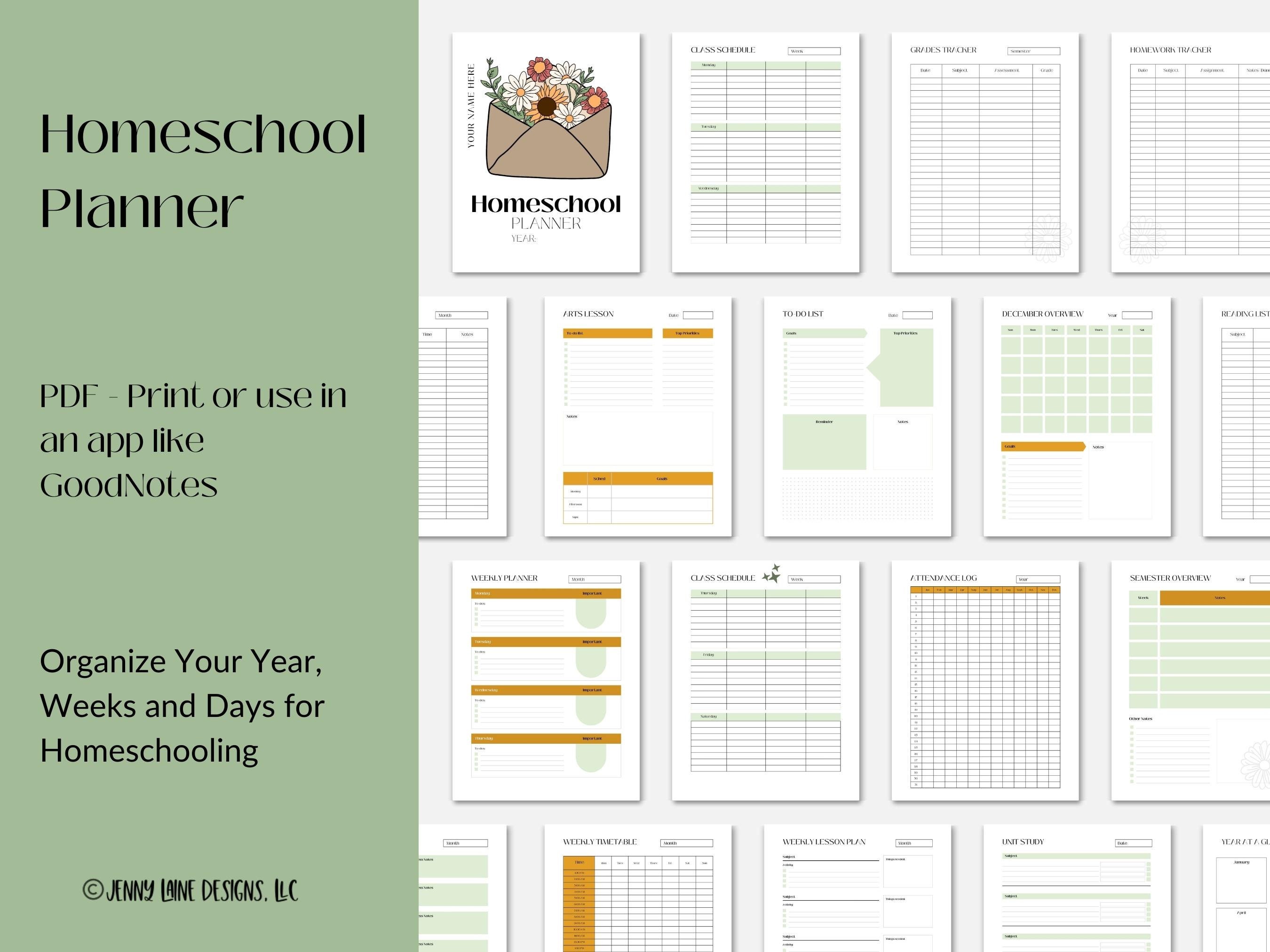 Homeschool Planner PDF, Goodnotes Homeschool Planner, School Planner ...