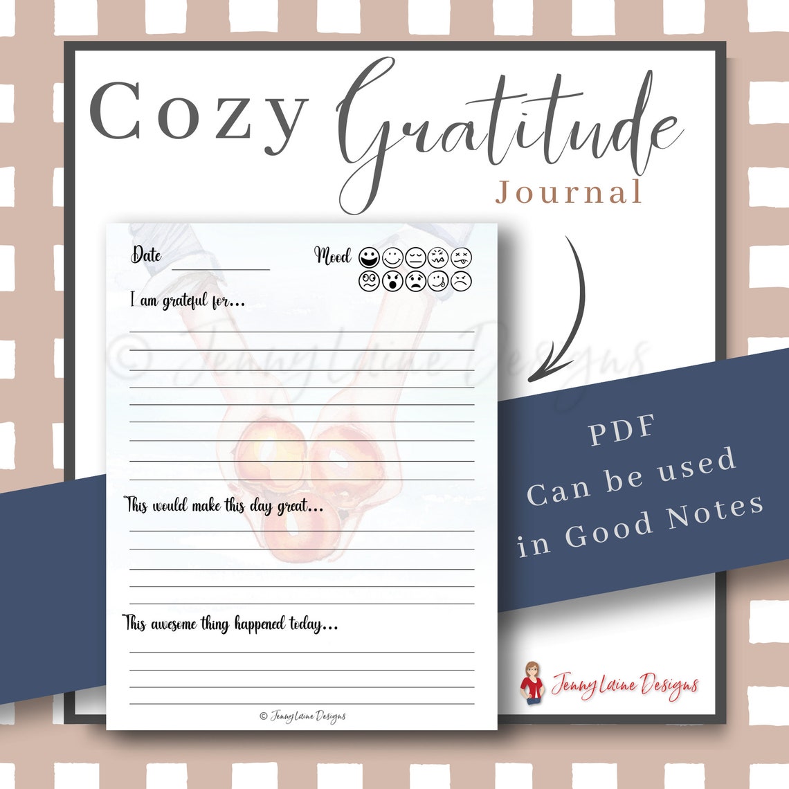 Digital Gratitude Journal Reflection Journal Daily Gratitude ...