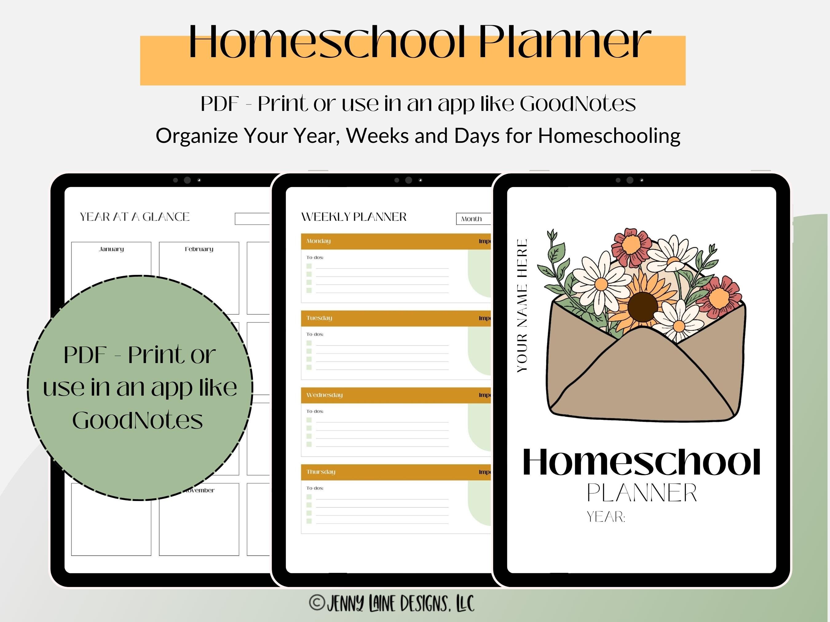 Homeschool Planner PDF, Goodnotes Homeschool Planner, School Planner ...