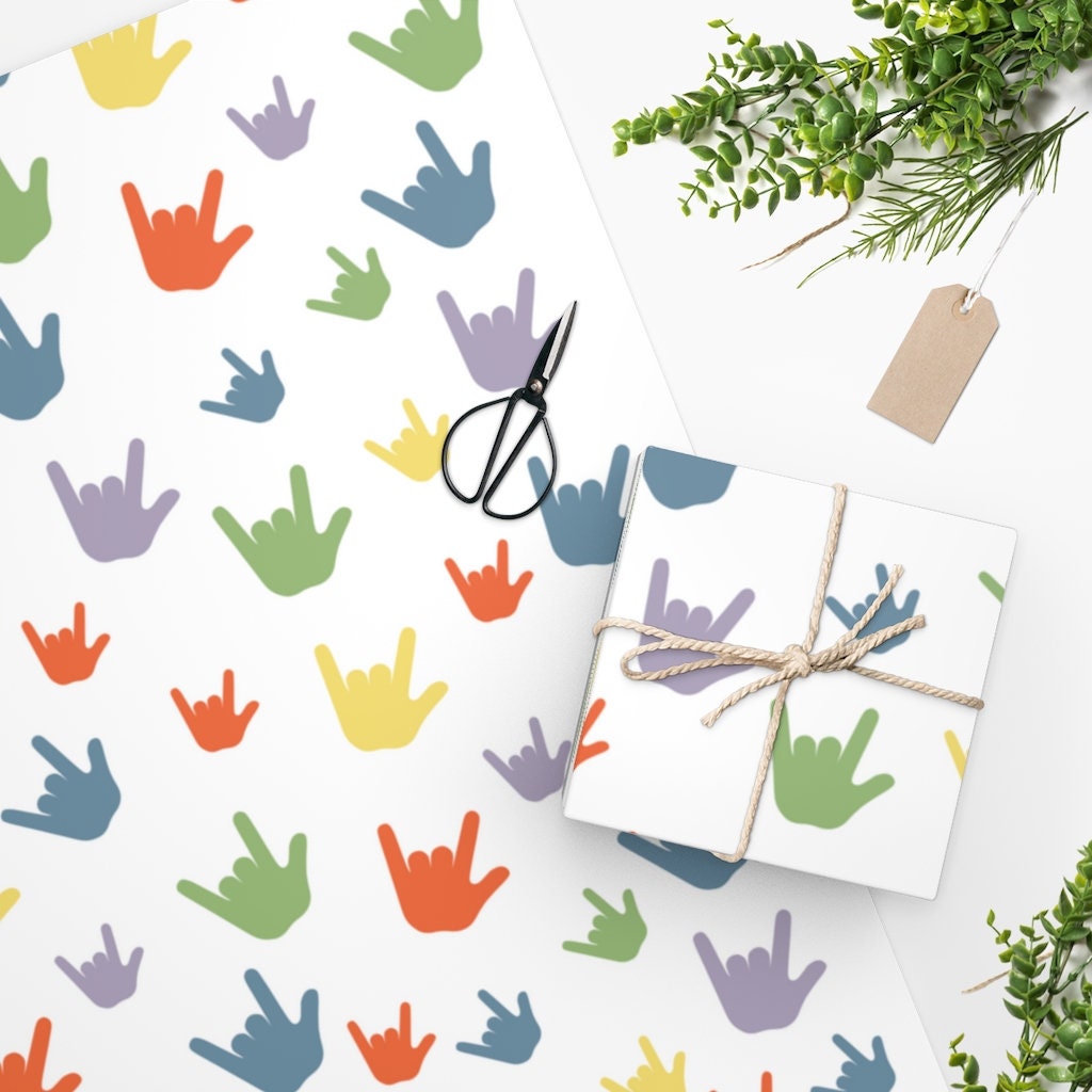 ASL I Love You Wrapping Paper | American Sign Language Wrapping Paper ...