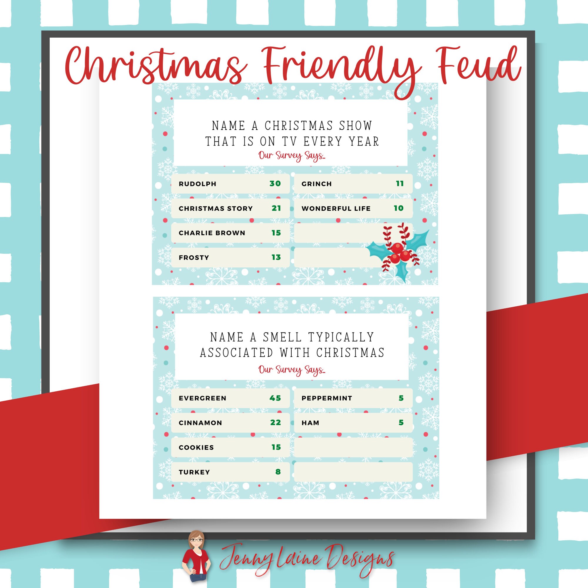 Christmas Friendly Feud Printable | Fun Christmas Game | Family ...