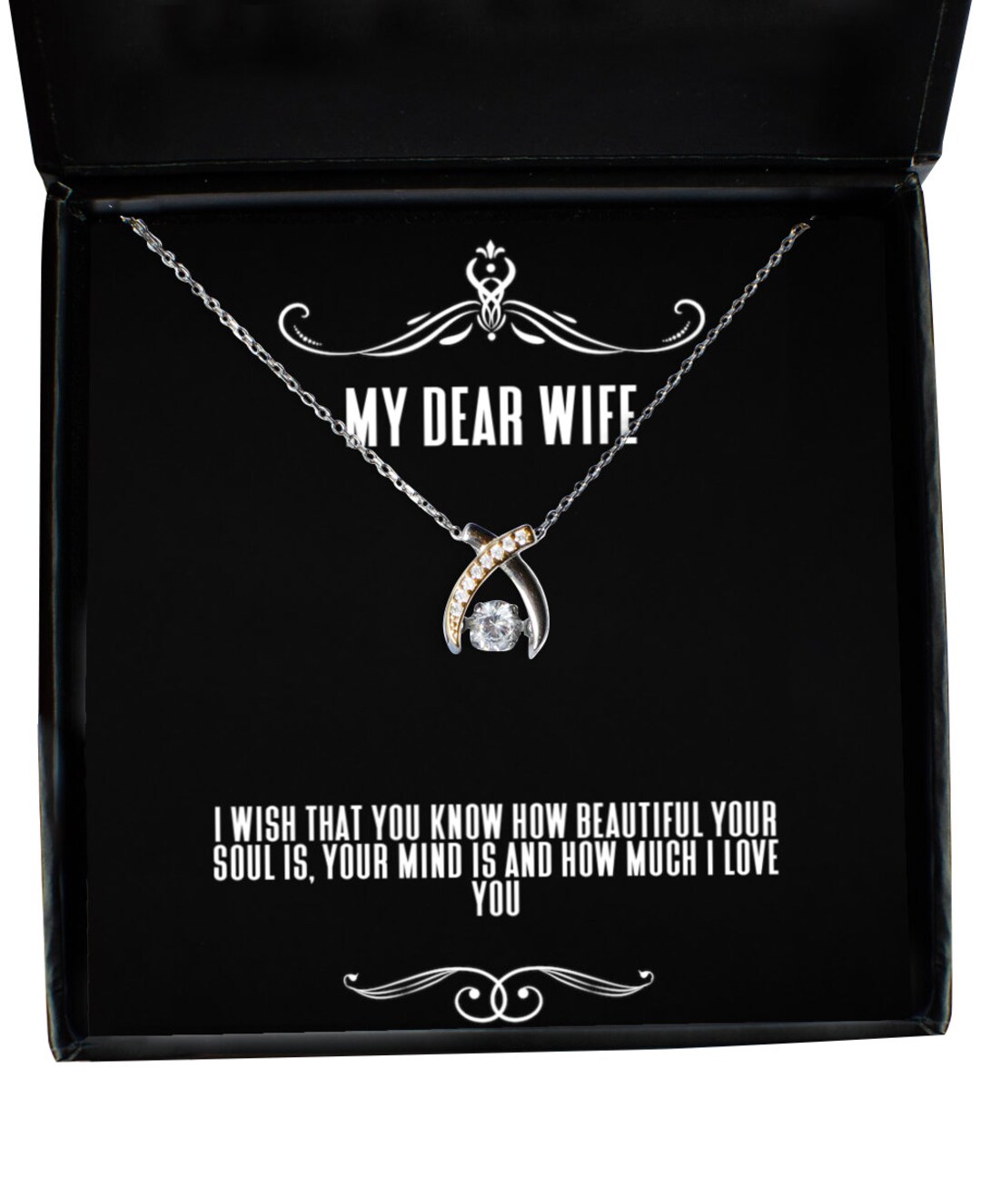 Cool Wife Wishbone Dancing Necklace, I Wish That You Know How Beautiful ...