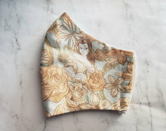 Princess Belle Face Mask - Etsy
