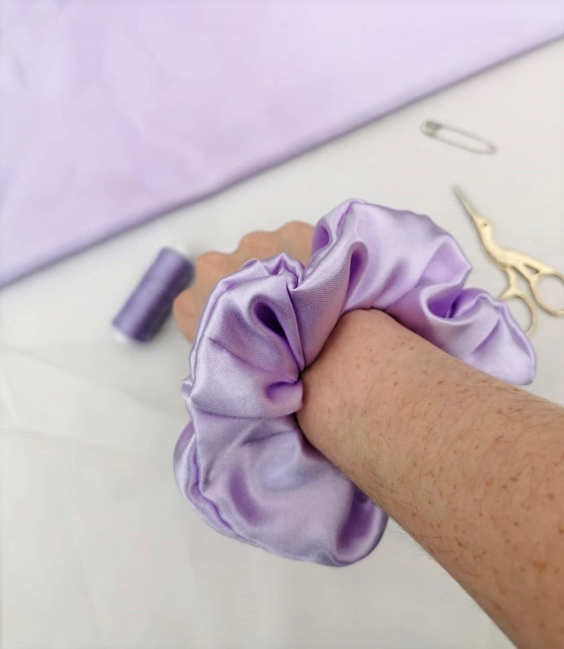 Lilac Satin Scrunchie, Purple Scrunchies, Satin Scrunchy, Hair ...