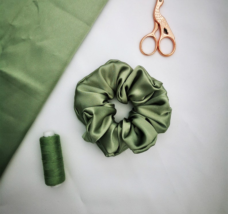 Sage Green Satin Scrunchie Green Scrunchies Satin Scrunchy - Etsy