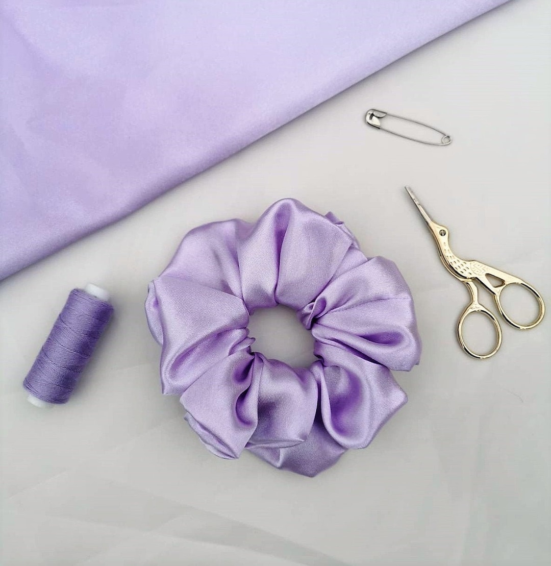 Lilac Satin Scrunchie, Purple Scrunchies, Satin Scrunchy, Hair ...