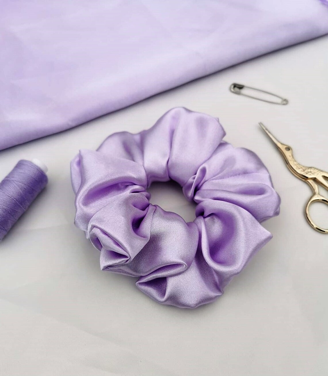 Lilac Satin Scrunchie, Purple Scrunchies, Satin Scrunchy, Hair ...