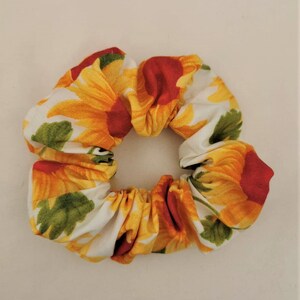 Sunflower Scrunchie, Floral Scrunchies, Flower Scrunchy, Sunflower Hair ...