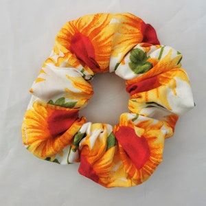 Sunflower Scrunchie, Floral Scrunchies, Flower Scrunchy, Sunflower Hair ...