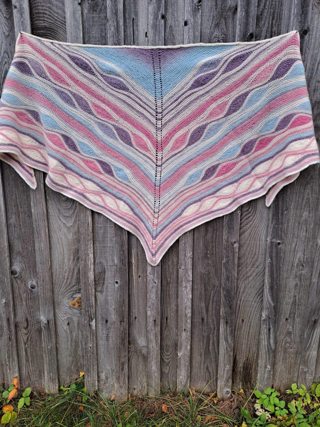Butterfly Art Shawl, Pink - Blue Shawl, Hand Knitted Colorful Shawl ...
