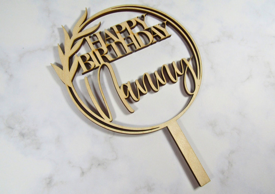Wooden Cake Topper, Rustic Birthday Cake Topper, Personalised Cake ...