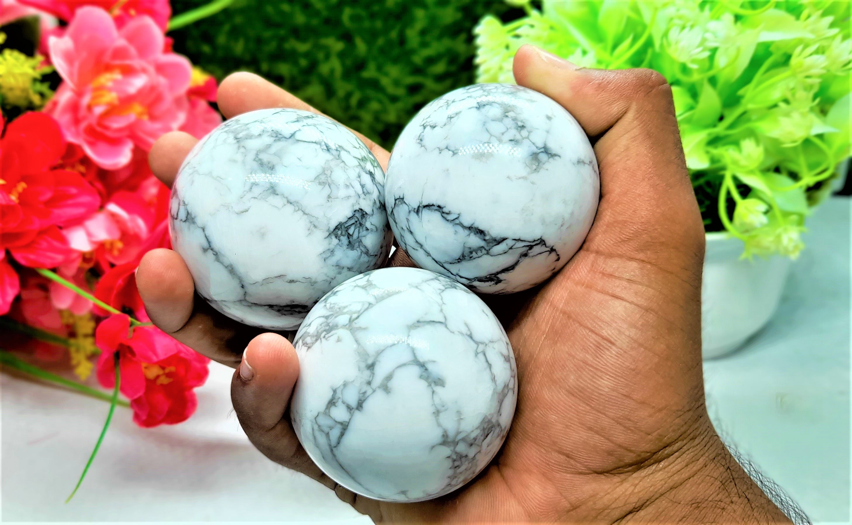 Howlite Sphere Howlite Stone Calming Stone Healing | Etsy