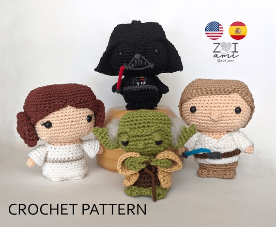 Star Wars PDF CROCHET PATTERN princess Leia Luke Skywalker | Etsy